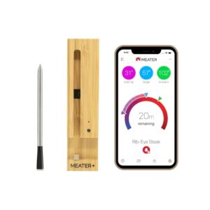 meater plus | smart meat thermometer with bluetooth | 165ft wireless range | for the oven, grill, kitchen, bbq, smoker, rotisserie