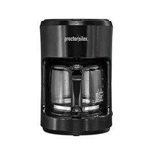 proctor silex 10-cup coffee maker, works with smart plugs that are compatible with alexa (48351), auto pause and serve, black