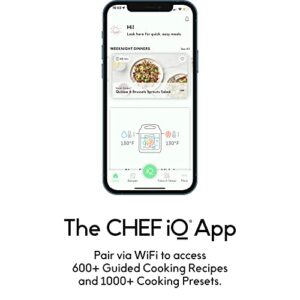 CHEF iQ Pressure Cooker with WiFi and Built-in Scale - Easy-to-Use 10-in-1 Multicooker with 1000+ Guided Recipes - Instant Meals for Foodies - 6 Quart - Family Size