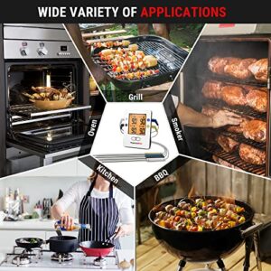 ThermoPro TP25 500ft Wireless Bluetooth Meat Thermometer with 4 Temperature Probes Smart Digital Cooking BBQ Thermometer for Grilling Oven Food Smoker Thermometer, Rechargeable