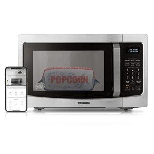 toshiba ml-em34p(ss) smart countertop microwave, sensor reheat, works with alexa & remote control, kitchen essentials, mute function&eco mode, 1100w, 1.3 cu ft, with 12.4″ turntable, stainless steel