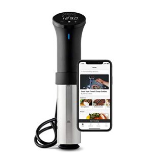 anova culinary an500-us00 sous vide precision cooker (wifi), 1000 watts | anova app included, black and silver