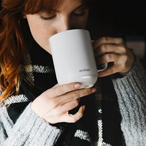 Ember Temperature Control Smart Mug, 10 Ounce, 1-hr Battery Life, White - App Controlled Heated Coffee Mug