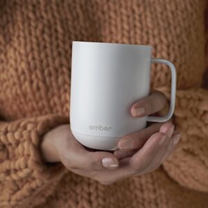 Ember Temperature Control Smart Mug, 10 Ounce, 1-hr Battery Life, White - App Controlled Heated Coffee Mug