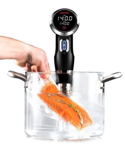 chefman sous vide immersion circulator w/ precise temperature, programmable digital touch screen display and easy to use controls, black