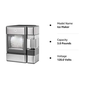 GE Profile Opal | Countertop Nugget Ice Maker with Side Tank | Portable Ice Machine with Bluetooth Connectivity | Smart Home Kitchen Essentials | Stainless Steel Finish | Up to 24 lbs. of Ice Per Day