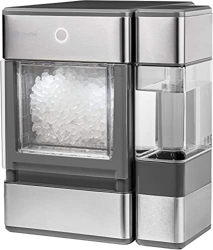 GE Profile Opal | Countertop Nugget Ice Maker with Side Tank | Portable Ice Machine with Bluetooth Connectivity | Smart Home Kitchen Essentials | Stainless Steel Finish | Up to 24 lbs. of Ice Per Day