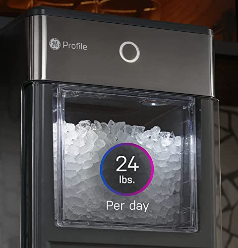 GE Profile Opal | Countertop Nugget Ice Maker with Side Tank | Portable Ice Machine with Bluetooth Connectivity | Smart Home Kitchen Essentials | Stainless Steel Finish | Up to 24 lbs. of Ice Per Day