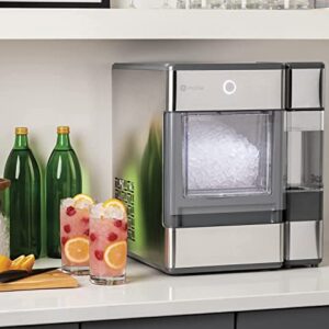 GE Profile Opal | Countertop Nugget Ice Maker with Side Tank | Portable Ice Machine with Bluetooth Connectivity | Smart Home Kitchen Essentials | Stainless Steel Finish | Up to 24 lbs. of Ice Per Day