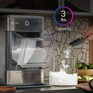 GE Profile Opal | Countertop Nugget Ice Maker with Side Tank | Portable Ice Machine with Bluetooth Connectivity | Smart Home Kitchen Essentials | Stainless Steel Finish | Up to 24 lbs. of Ice Per Day