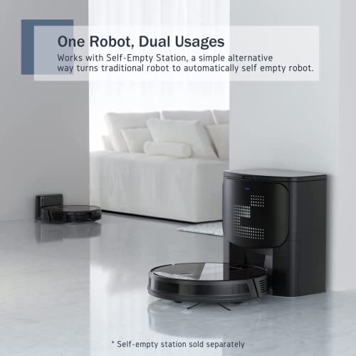 Coredy R750 Pro Robot Vacuum and Mop Combo, 2700Pa Max Suction, Ultrasonic Detection Boost & Avoidance, Compatible with Self Empty Station, Smart AI Dynamic Navigation Robotic Vacuums for Carpet