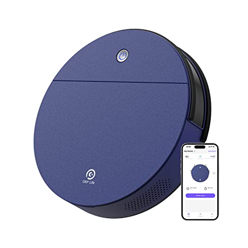 OKP K3 Robot Vacuum Cleaner,Robotic Vacuum Cleaner with Self-Charging and 2000 Pa Strong Suction, Voice Control for Hardfloor and Carpet,Blue