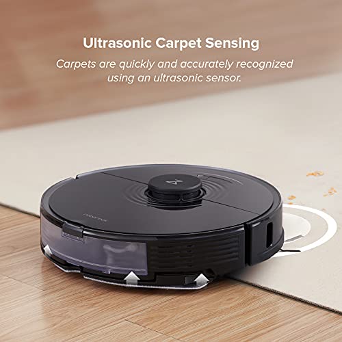 roborock S7+ Robot Vacuum and Sonic Mop with Self-Empty Dock, Stores up to 60-Days of Dust, Auto Lifting Mop, Ultrasonic Carpet Detection, 2500Pa Suction, Black