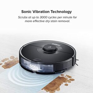 roborock S7+ Robot Vacuum and Sonic Mop with Self-Empty Dock, Stores up to 60-Days of Dust, Auto Lifting Mop, Ultrasonic Carpet Detection, 2500Pa Suction, Black