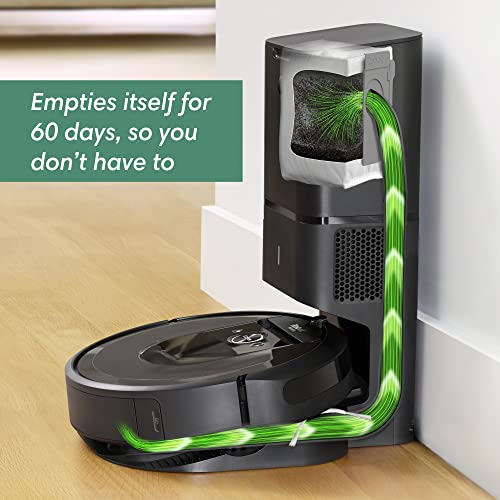 iRobot Roomba i7+ (7550) Robot Vacuum with Automatic Dirt Disposal - Empties Itself for up to 60 days, Wi-Fi Connected, Smart Mapping, Works with Alexa, Ideal for Pet Hair, Carpets, Hard Floors, Black