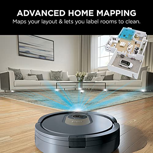 Shark AV2001 AI Robot Vacuum with Self-Cleaning Brushroll, Object Detection, Advanced Navigation, Home Mapping, Perfect for Pet Hair, Compatible with Alexa, Gray