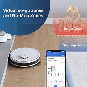 ECOVACS Deebot OZMO N7 Robot Vacuum and Mop Cleaner, Laser Navigation, Lidar-Assisted Object Avoidance, 2300Pa Suction, Multi-Floor Map, Selective Room Cleaning, No-go Zones and No-mop Zones (White)