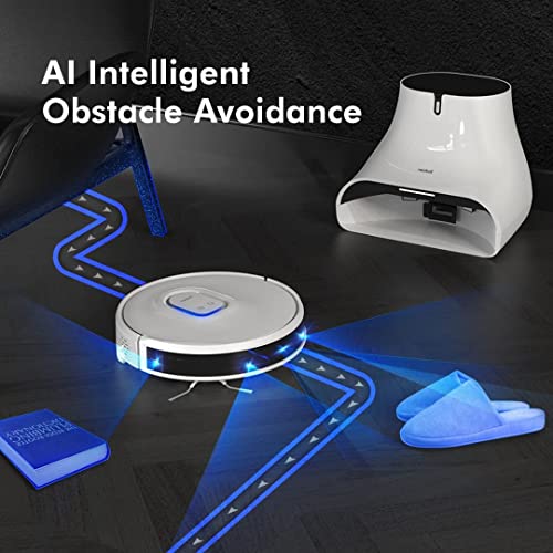 Neabot Q11 Robot Vacuum and Mop, 4000Pa Strong Suction Self Emptying Robotic Vacuum, Wi-Fi / Bluetooth Connectivity, APP & Alexa Control, Multi Floor Mapping, Ideal for Pet Hair, Hard Floor and Carpet