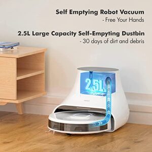 Neabot Q11 Robot Vacuum and Mop, 4000Pa Strong Suction Self Emptying Robotic Vacuum, Wi-Fi / Bluetooth Connectivity, APP & Alexa Control, Multi Floor Mapping, Ideal for Pet Hair, Hard Floor and Carpet