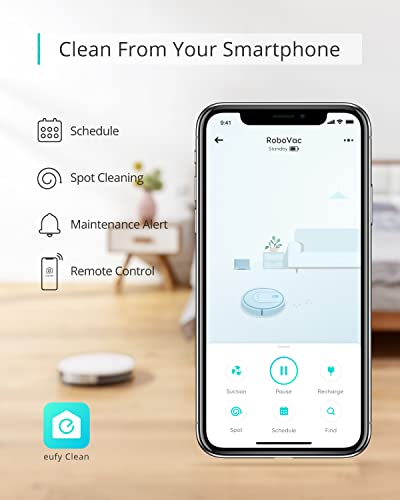 eufy by Anker, RoboVac G10 Hybrid, Robotic Vacuum Cleaner, Dynamic Navigation, 2-in-1 Sweep and mop, Wi-Fi, Super-Slim, 2000Pa Strong Suction, Quiet, Self-Charging, for Hard Floors Only