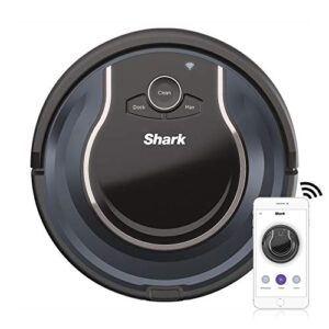 shark ion robot vacuum rv761 with wi-fi and voice control, 0.5 quarts, in black and navy blue