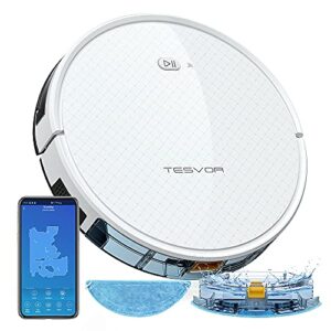 tesvor robot vacuum cleaner, robotic vacuum and mop, 1800pa strong suction, wifi/app/alexa, quiet, self-charging robotic vacuum cleaner