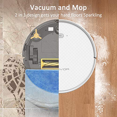 Tesvor Robot Vacuum Cleaner, Robotic Vacuum and Mop, 1800Pa Strong Suction, WiFi/App/Alexa, Quiet, Self-Charging Robotic Vacuum Cleaner