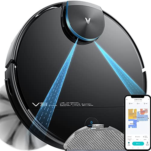 VIOMI V3 Max Robot Vacuum and Mop Combo with Smart Mapping Technology, 2700Pa Robot Vacuum Cleaner Work 300mins with Alexa/Google, Lidar Navigation Robotic Vacuums Cleaner for Pet Hair, Carpets,Floor