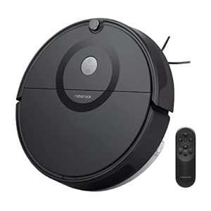 roborock e5 mop robot vacuum and mop, self-charging robotic vacuum cleaner, 2500pa strong suction, wi-fi connected, app control, compatible with alexa, ideal for pet hair, carpets (black) (renewed)