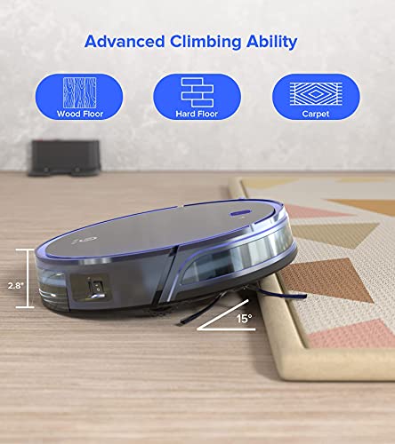 OKP K7 Robot Vacuum Cleaner, Strong Suction, 120Mins Runtime Robotic Vacuums, 4 Cleaning Modes, Works with Alexa/APP/WiFi, Automatic Vacuum Cleaner Robot for Hard Wood Floors and Low Pile Carpets