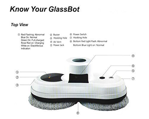 Sophinique Window Cleaner Robot, X5 Window Vacuum Cleaner Smart Glass Cleaning Robotic with APP & Remote, Intelligent Automatic Cleaner Robot for Outdoor/Indoor Windows Table Tile Ceiling (White)