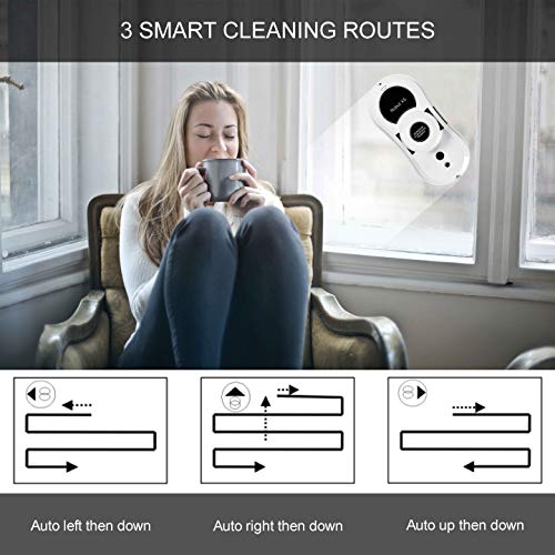 Sophinique Window Cleaner Robot, X5 Window Vacuum Cleaner Smart Glass Cleaning Robotic with APP & Remote, Intelligent Automatic Cleaner Robot for Outdoor/Indoor Windows Table Tile Ceiling (White)