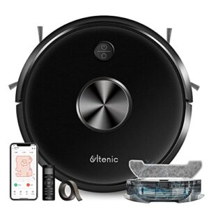 ultenic d5s pro robot vacuum and mop combo, 3000pa strong suction, row-by-row cleaning, app control, self-charging, works with alexa, boundary strips, good for pet hair, hard floor and carpet