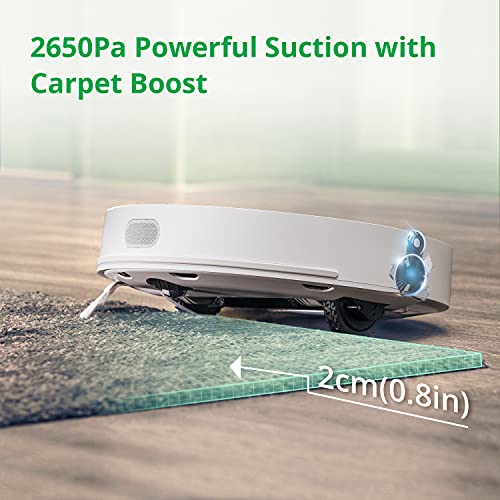 + 360 S9 Robot Vacuum and Mop, Ultrasonic & LiDAR Dual-Eye, Laser Mapping, 2650 Pa, Low Noise Design, 180 mins Running Time, Intelligent Water Tank, No-Go Zones, Compatible with Alexa