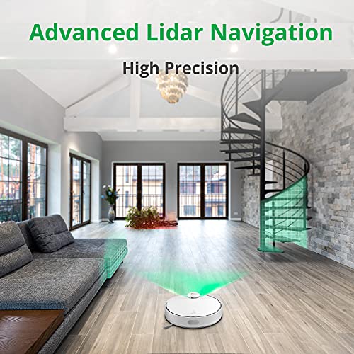 + 360 S9 Robot Vacuum and Mop, Ultrasonic & LiDAR Dual-Eye, Laser Mapping, 2650 Pa, Low Noise Design, 180 mins Running Time, Intelligent Water Tank, No-Go Zones, Compatible with Alexa