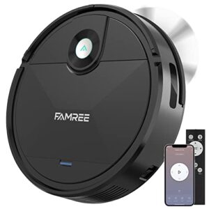 mt-200 robot vacuum cleaner, 1800pa strong suction wifi/app self-charging robotic vacuums quiet mini vacuum cleaner for pet hair, hard floor, medium-pile carpets