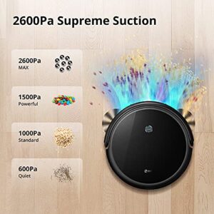 + 360 C50 Robot Vacuum Cleaner, Smart IR Remote Control, 2-in-1 Vacuum and Mop, 2600 Pa Strong Suction, 4 Cleaning Modes, Anti-Drop Sensors, Automatic Self Charging Robotic Vacuum Cleaner, Ultra-Thin