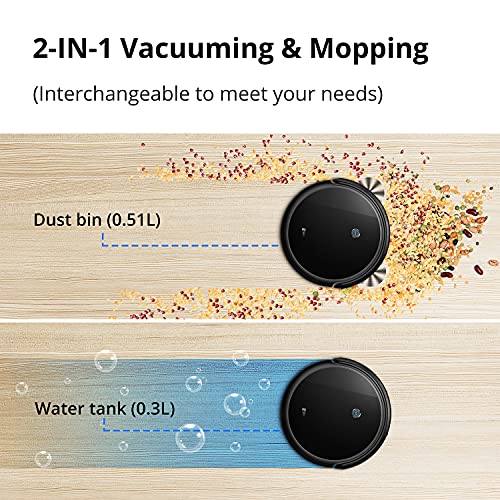 + 360 C50 Robot Vacuum Cleaner, Smart IR Remote Control, 2-in-1 Vacuum and Mop, 2600 Pa Strong Suction, 4 Cleaning Modes, Anti-Drop Sensors, Automatic Self Charging Robotic Vacuum Cleaner, Ultra-Thin