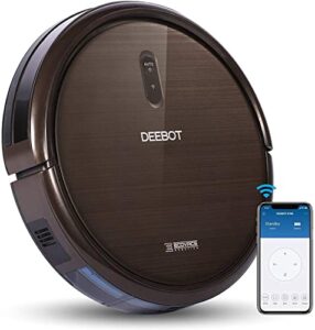 ecovacs deebot n79s robotic vacuum cleaner with max power suction, upto 110 min runtime, hard floors and carpets, works with alexa, app controls, self-charging, quiet