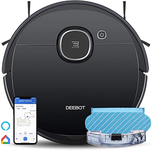 Ecovacs DEEBOT OZMO 920 2in1 Mopping Robotic Vacuum with Laser Navigation, No-Go Zones, Systematic Cleaning, Multi-Floor Mapping, Works with Alexa & App, Large, Black