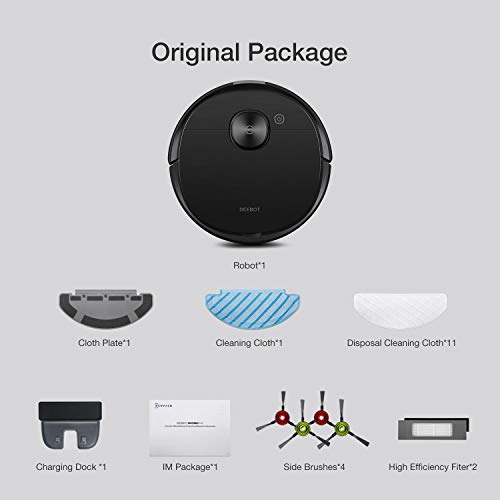 ECOVACS Deebot T8 AIVI Robot Vacuum Cleaner, Vacumming and Mopping in One-Go, Laser Mapping, Smart AI Object Recognition, On-Demand Live Video, Custom Clean, 3+ Hours of Runtime