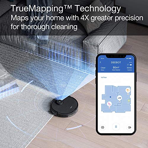 ECOVACS Deebot T8 AIVI Robot Vacuum Cleaner, Vacumming and Mopping in One-Go, Laser Mapping, Smart AI Object Recognition, On-Demand Live Video, Custom Clean, 3+ Hours of Runtime