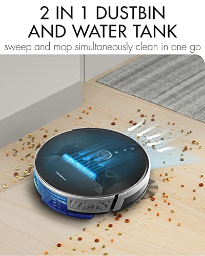 Liectroux C30B Robot Vacuum Cleaner, Smart Dynamic Navigation, Super Smart Partition, with Memory, WiFi App Control, 5000Pa Strong Suction, Smart Wet Mopping, Works with Alexa and Google Assistant