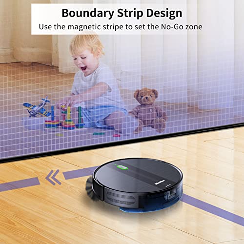 iMartine Robot Vacuum and Mop Cleaner with Boundary Strips, 2200Pa Strong Suction, Quiet, Slim, Self-Charging Robotic Vacuums, Ideal for Pet Hair, Hard Floors, Medium Pile Carpets, Works with Alexa