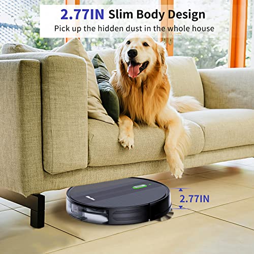 iMartine Robot Vacuum and Mop Cleaner with Boundary Strips, 2200Pa Strong Suction, Quiet, Slim, Self-Charging Robotic Vacuums, Ideal for Pet Hair, Hard Floors, Medium Pile Carpets, Works with Alexa