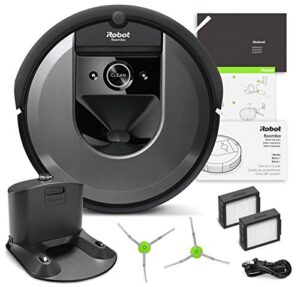 irobot roomba i7 robotic vacuum bundle- alexa connected, home mapping, great for pet hair (+1 extra edge-sweeping brush, 1 extra filter)