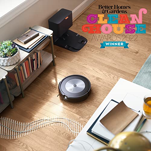 iRobot Roomba j7+ (7550) Self-Emptying Robot Vacuum – Identifies and avoids obstacles like pet waste & cords, Empties itself for 60 days, Smart Mapping, Works with Alexa, Ideal for Pet Hair (Renewed)