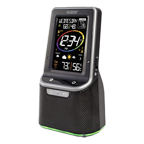 La Crosse Technology S87078 Color Wireless Weather Station with Bluetooth Speaker & USB Port , Black