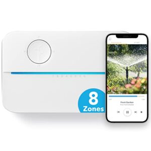 rachio 3 smart bundle: includes rachio 3rd generation-8 zone smart sprinkler controller (alexa compatible w/ hyperlocal weather intelligence plus & rain skip) & rachio weatherproof outdoor enclosure