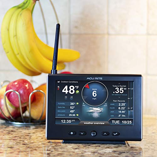 AcuRite Iris (5-in-1) Professional Weather Station with High-Definition Display, Built-In Barometer, and AcuRite Access for Remote Monitoring and Alerts, Compatible with Amazon Alexa, Black (01151M)